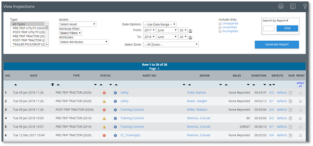 View Inspections – Zonar Systems Support