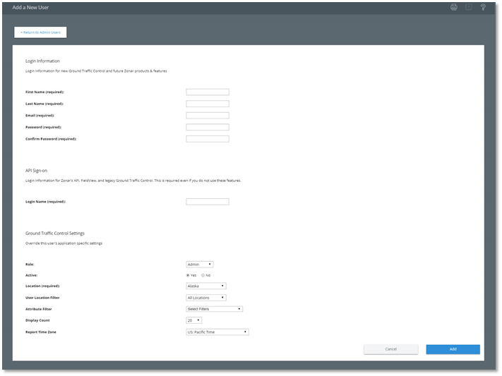 Admin Users – Zonar Systems Support