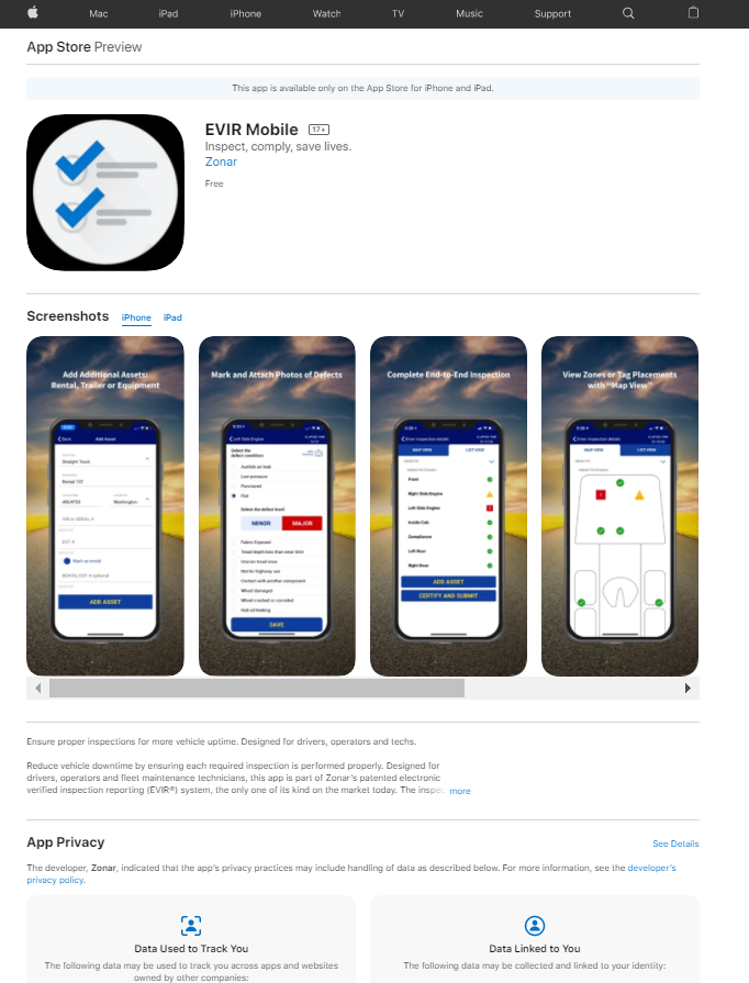 How to Download the EVIR Mobile App – Zonar Systems Support