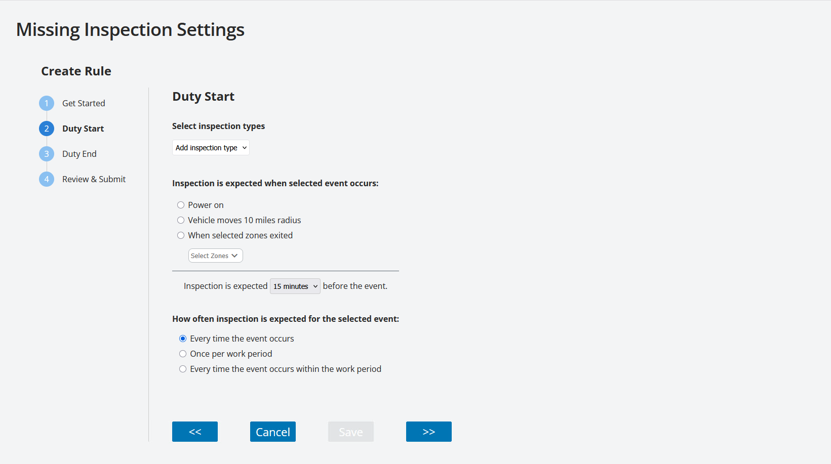 Missing Inspection Settings – Zonar Systems Support